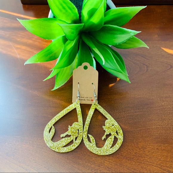 Jewelry | New Handmade Acrylic Cut Teardrop Mermaid Earrings | Poshmark